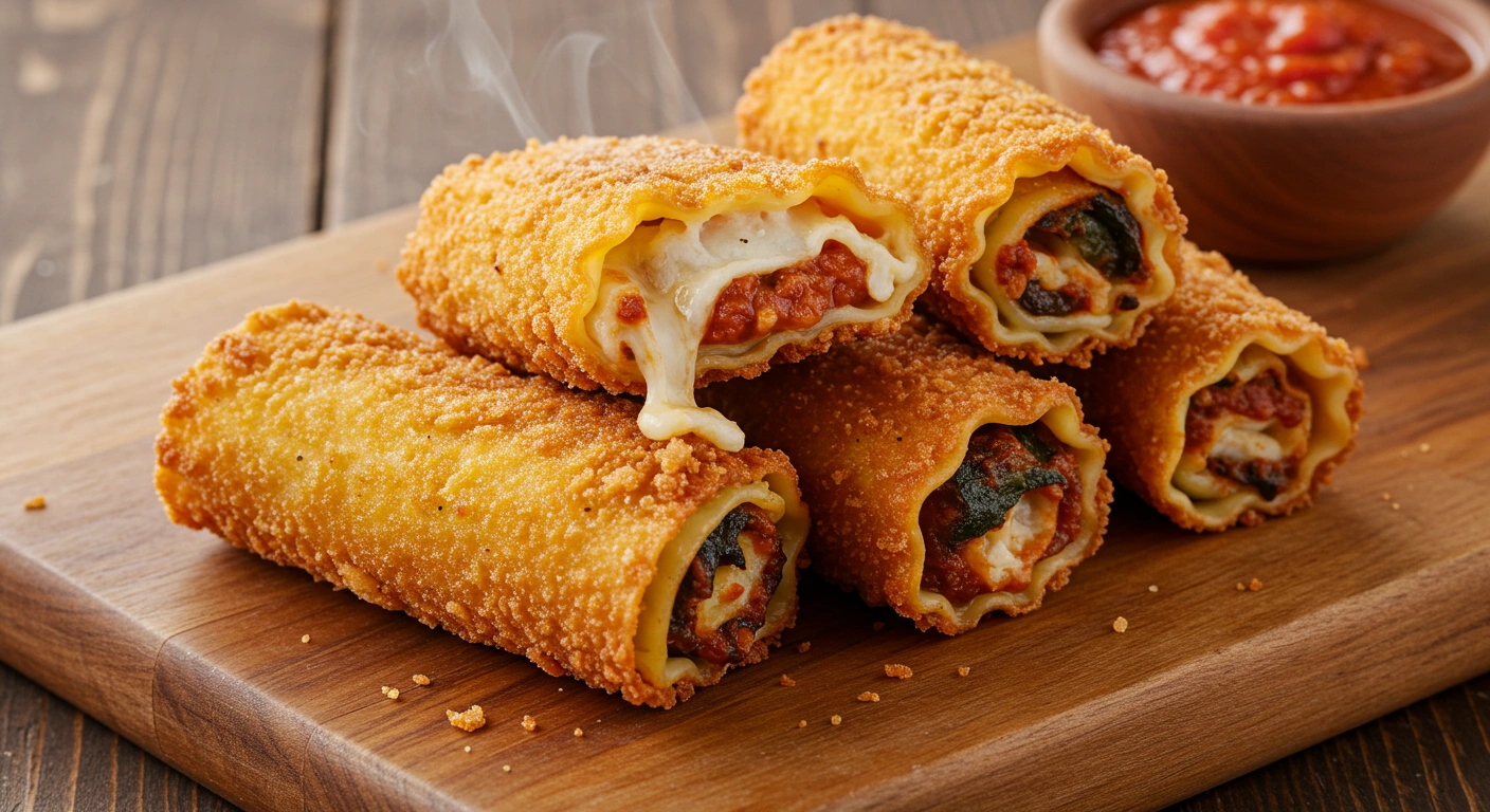 Crispy Fried Lasagna Rolls | Flirt Recipes